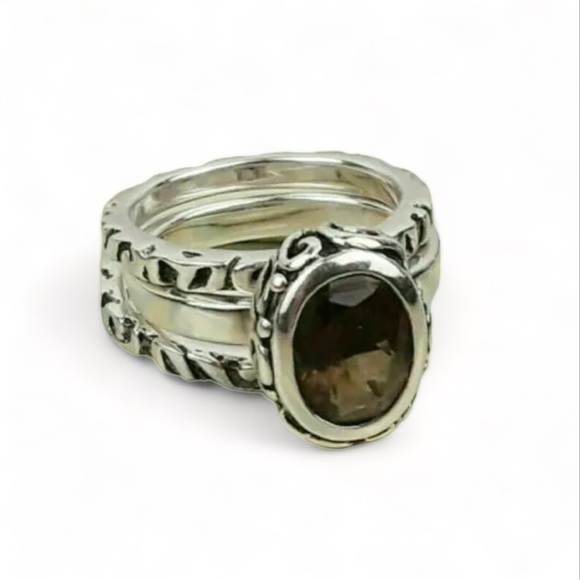 Silpada | Jewelry | Silpada Retired Sterling Silver Smoky Quartz Ring 3 ...